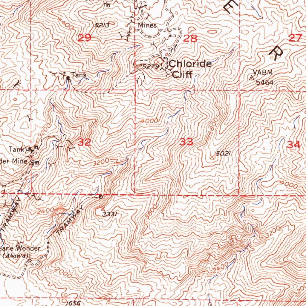 Chloride Cliff, CA-NV (1952, 62500-Scale) Map by United States ...