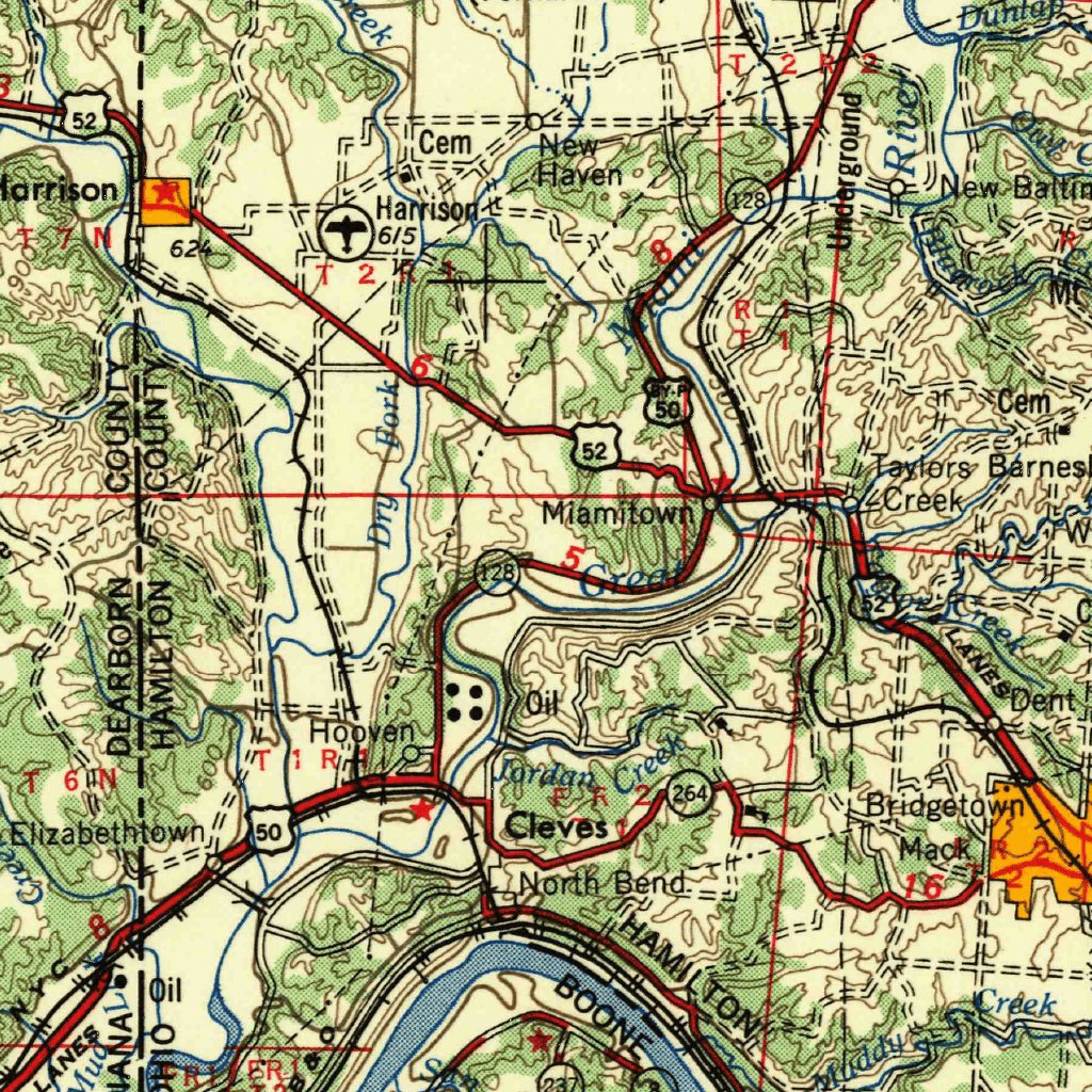 Cincinnati, OH-IN-KY (1957, 250000-Scale) Map by United States ...