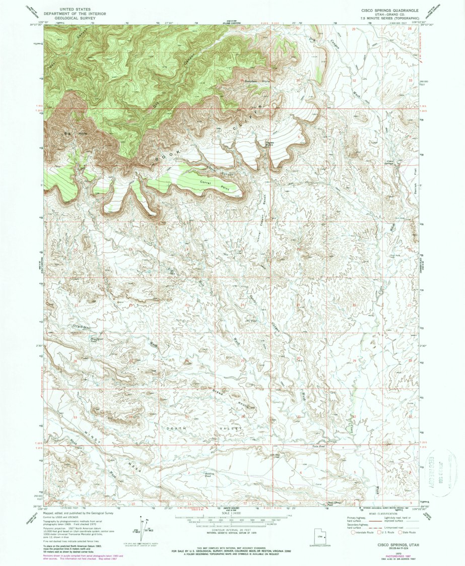 Cisco Springs, UT (1970, 24000-Scale) Map by United States Geological ...