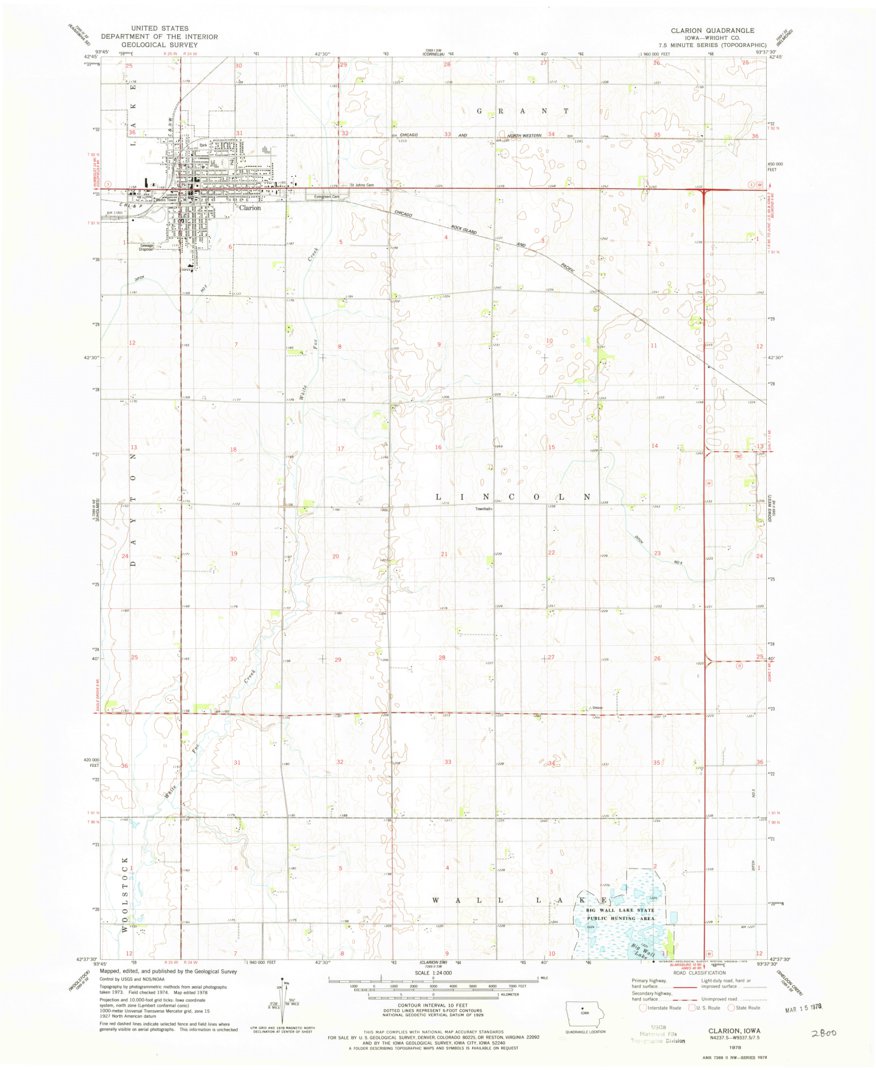 Clarion, IA (1978, 24000-Scale) Map by United States Geological Survey ...