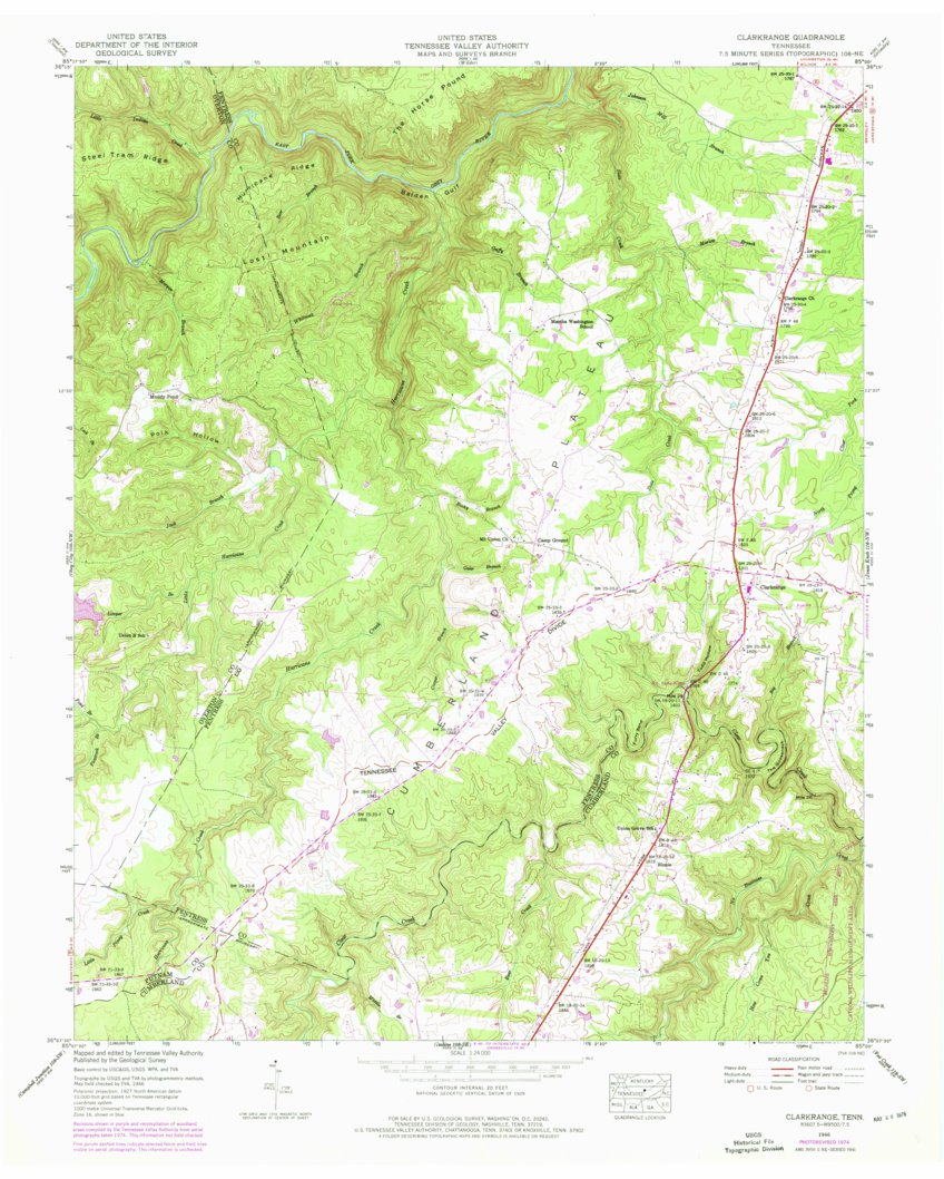Clarkrange, TN (1946, 24000-Scale) Map by United States Geological ...