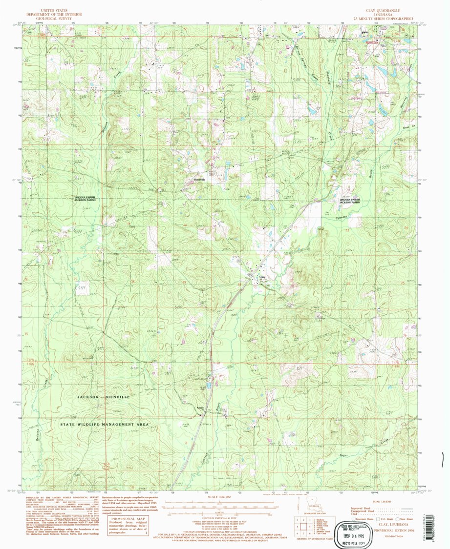 Clay, LA (1994, 24000-Scale) Map by United States Geological Survey ...