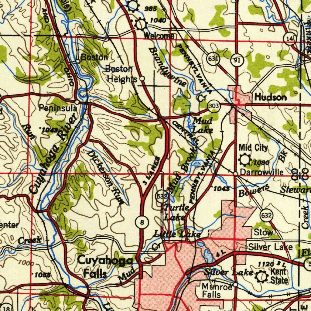 Cleveland, OH-PA (1950, 250000-Scale) Map by United States Geological ...
