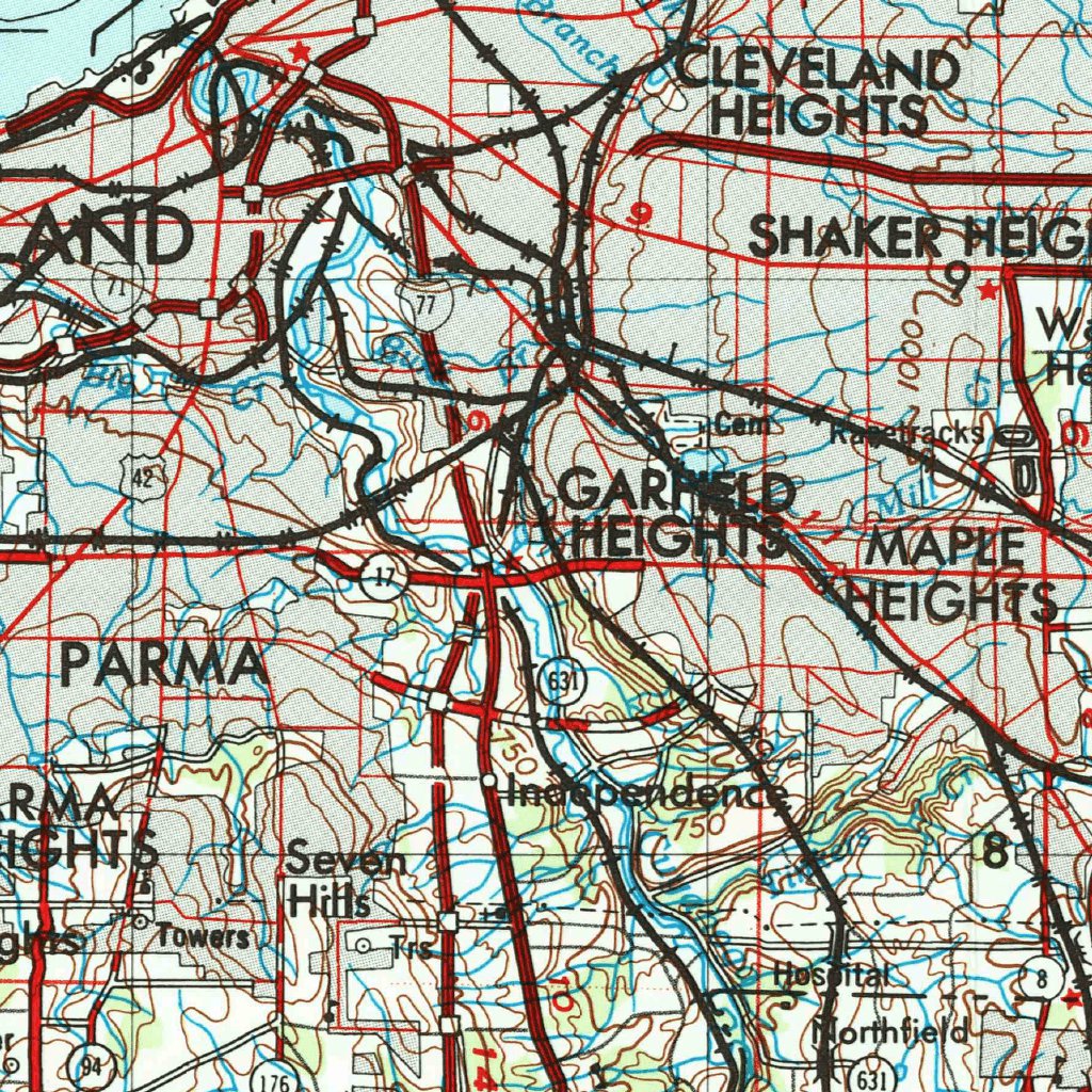 Cleveland, OH-PA (1956, 250000-Scale) Map by United States Geological ...