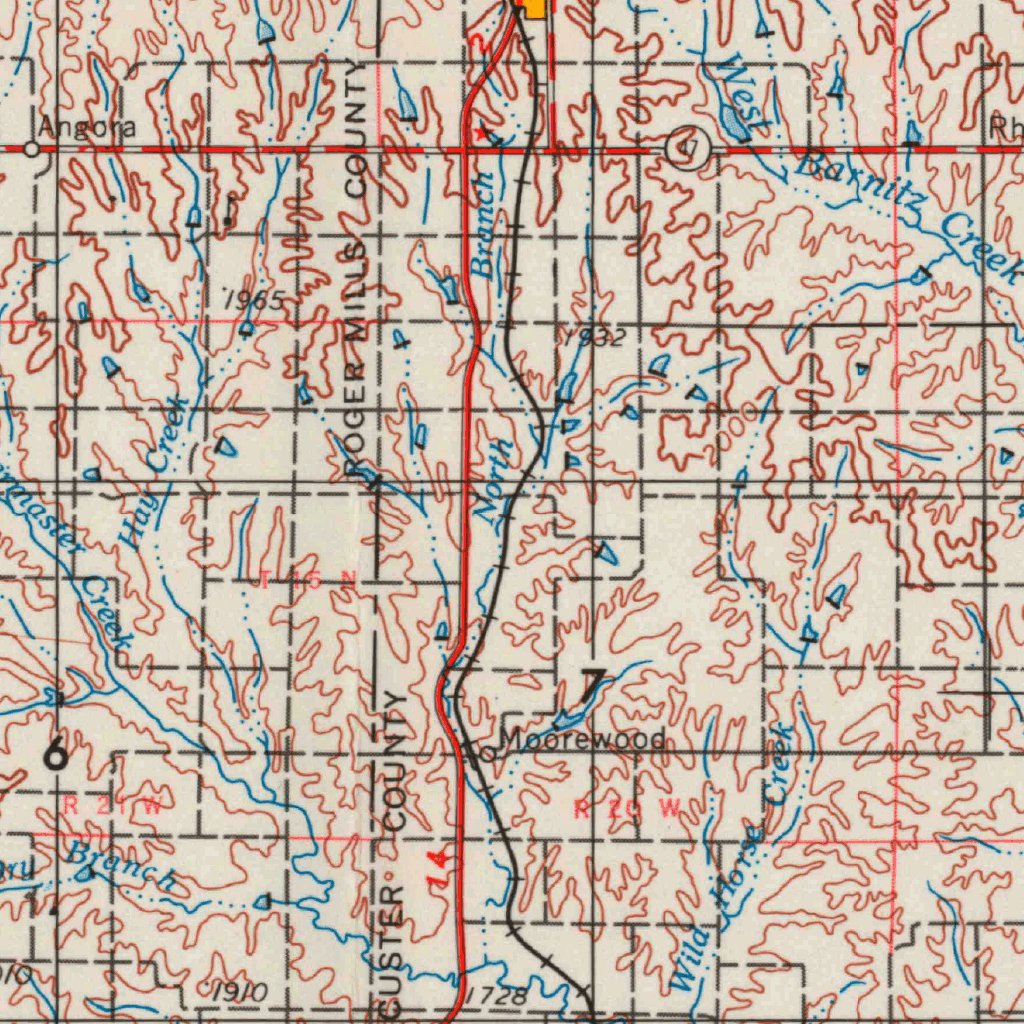 Clinton, OK-TX (1955, 250000-Scale) Map by United States Geological ...
