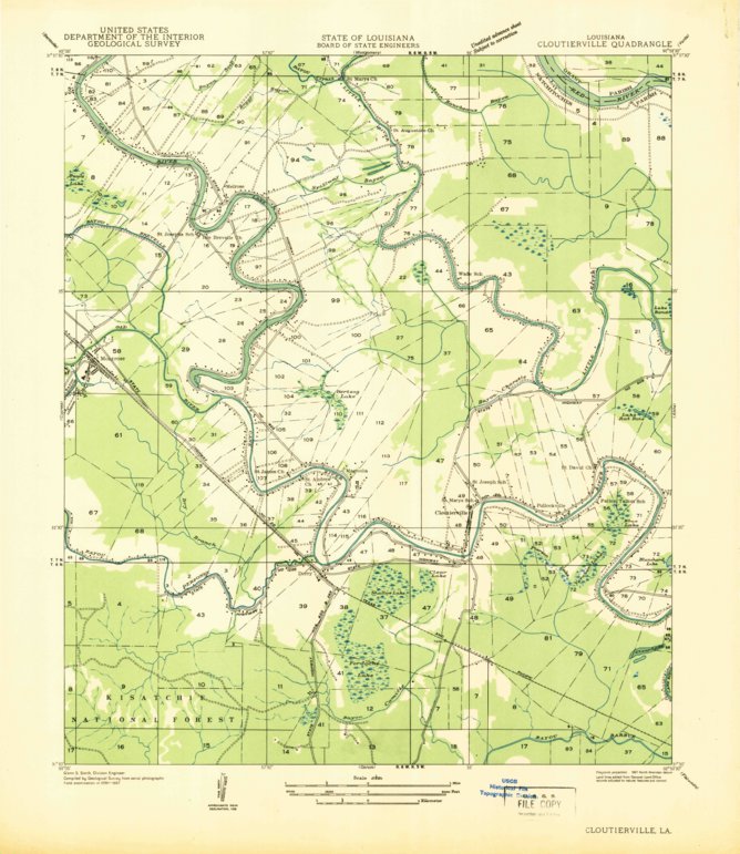 Cloutierville, LA (1937, 31680-Scale) Map by United States Geological ...