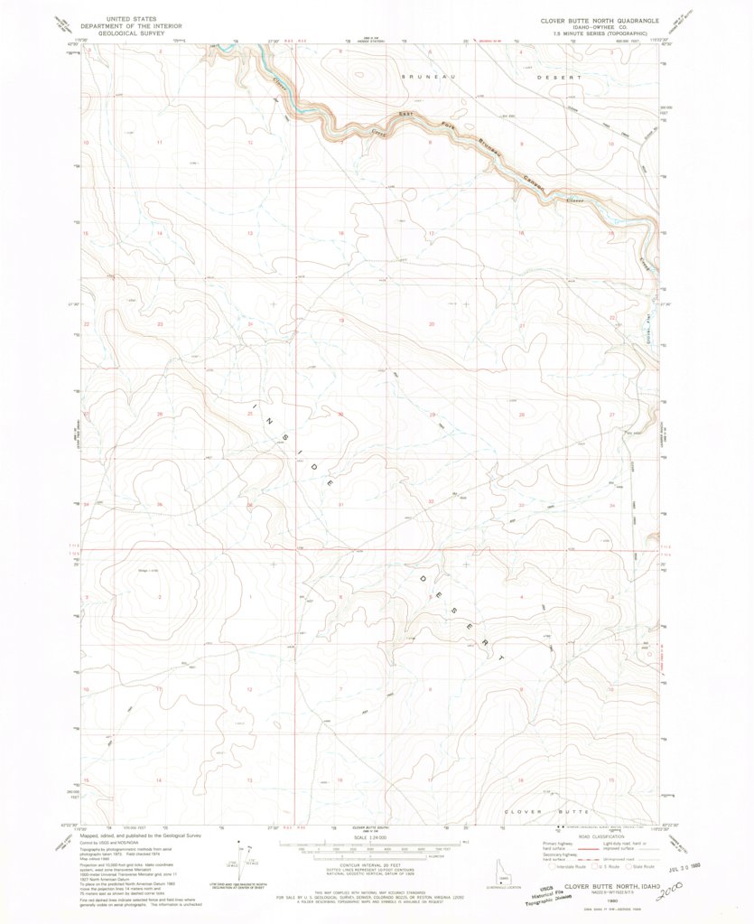 Clover Butte North, ID (1980, 24000-Scale) Map by United States ...