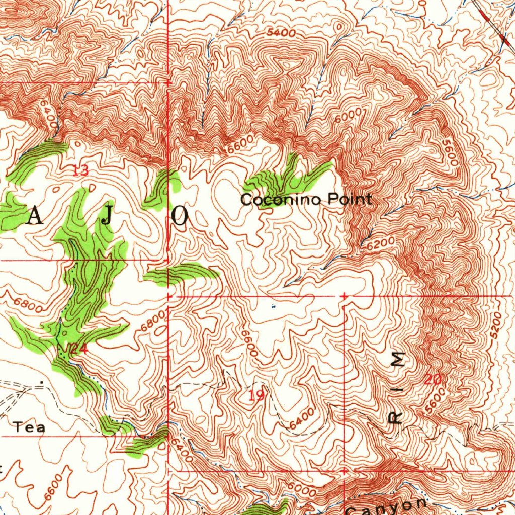 Coconino Point, AZ (1962, 62500-Scale) Map by United States Geological ...