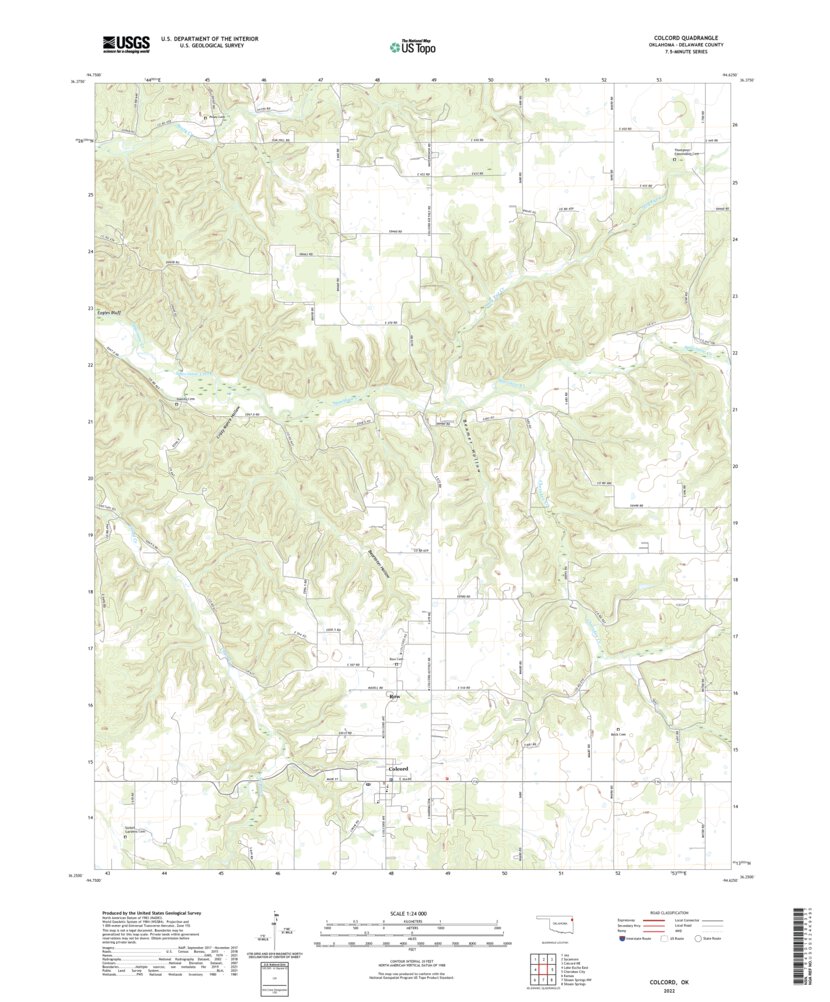 Colcord, OK (2022, 24000-Scale) Map by United States Geological Survey ...