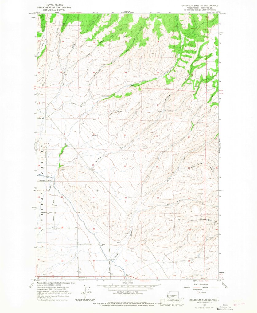 Colockum Pass SE, WA (1966, 24000-Scale) Map by United States ...