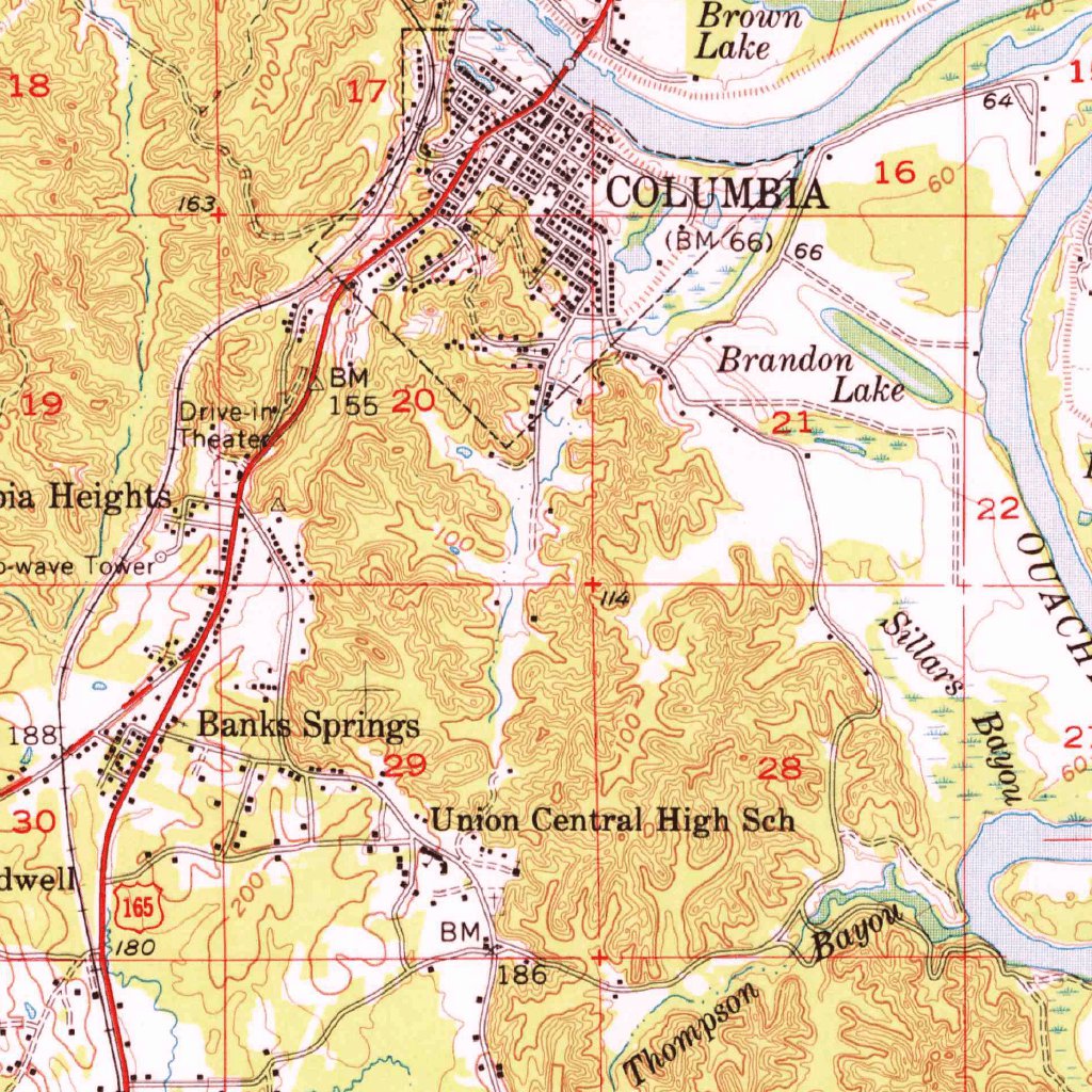 Columbia, LA (1957, 62500-Scale) Map by United States Geological Survey ...