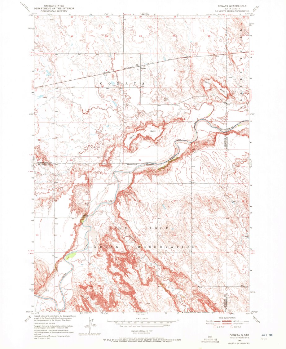 Conata, SD (1950, 24000-Scale) Map by United States Geological Survey ...