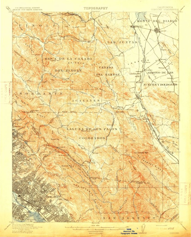 Concord, CA (1915, 62500-Scale) Map by United States Geological Survey ...