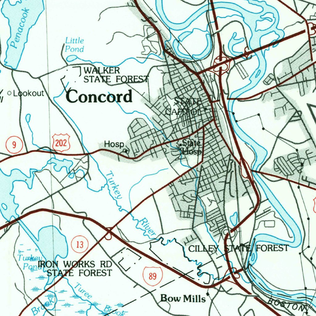 Concord, NH (1986, 100000-Scale) Map by United States Geological Survey ...