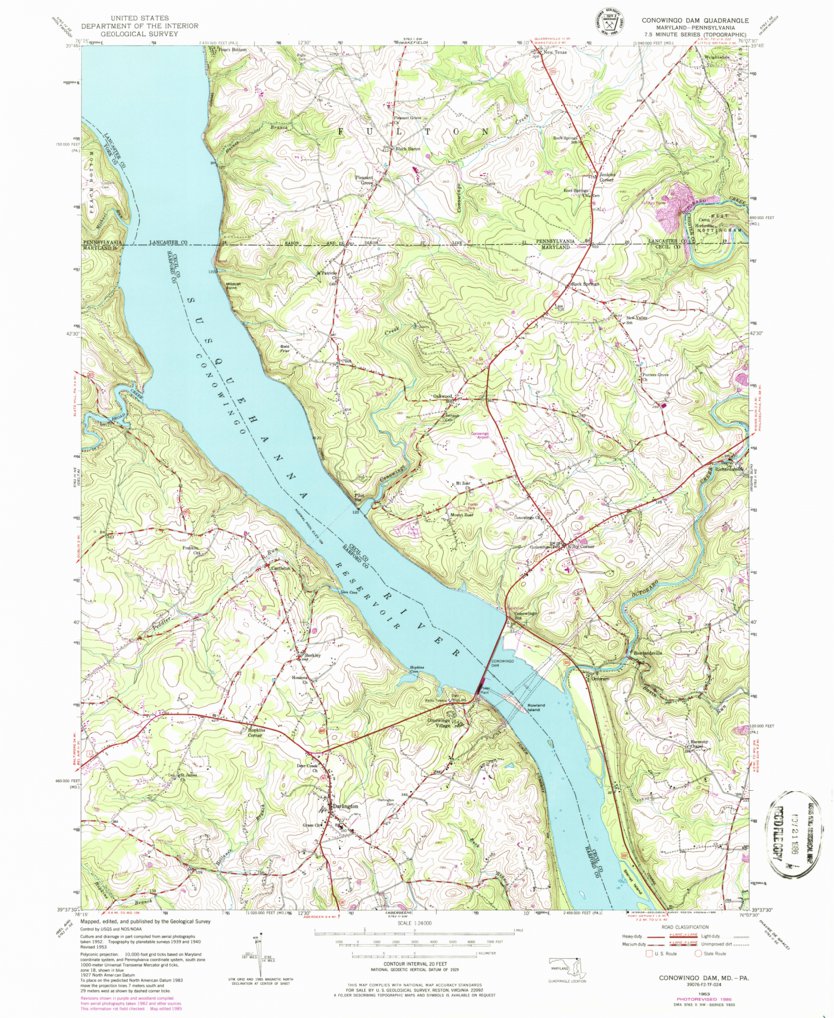 Conowingo Dam, MD-PA (1953, 24000-Scale) Map by United States ...
