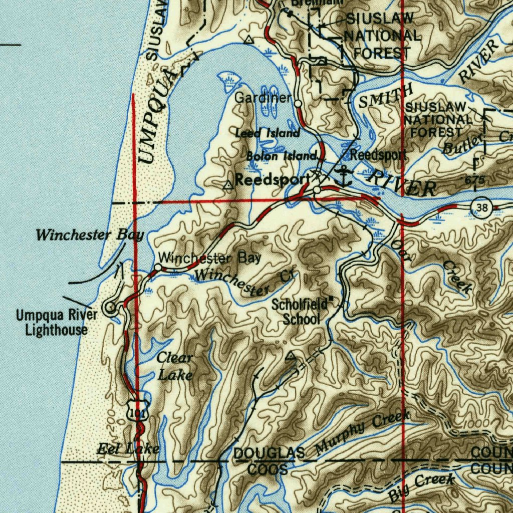 Coos Bay, OR (1954, 250000-Scale) Map by United States Geological ...