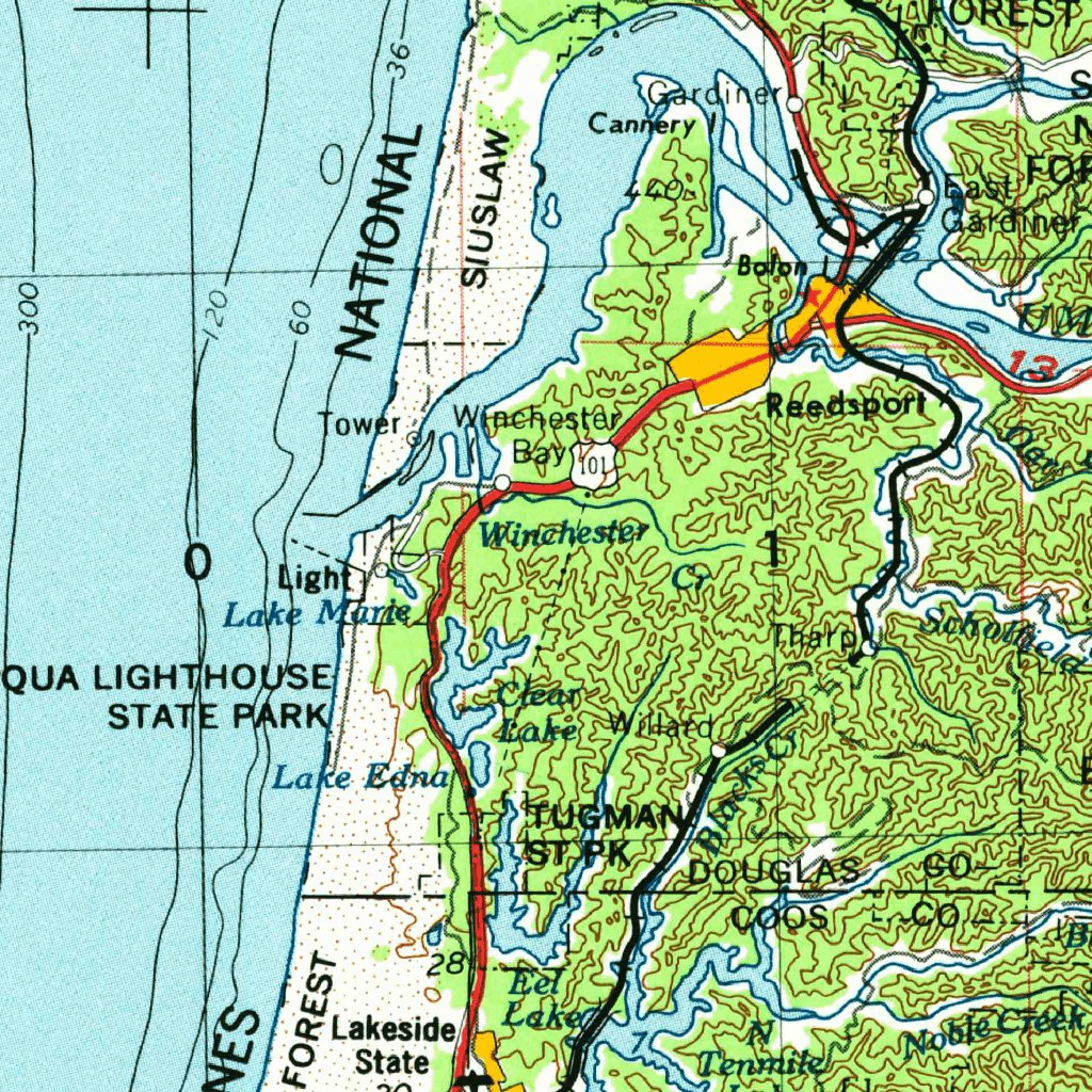 Coos Bay, OR (1958, 250000-Scale) Map by United States Geological ...