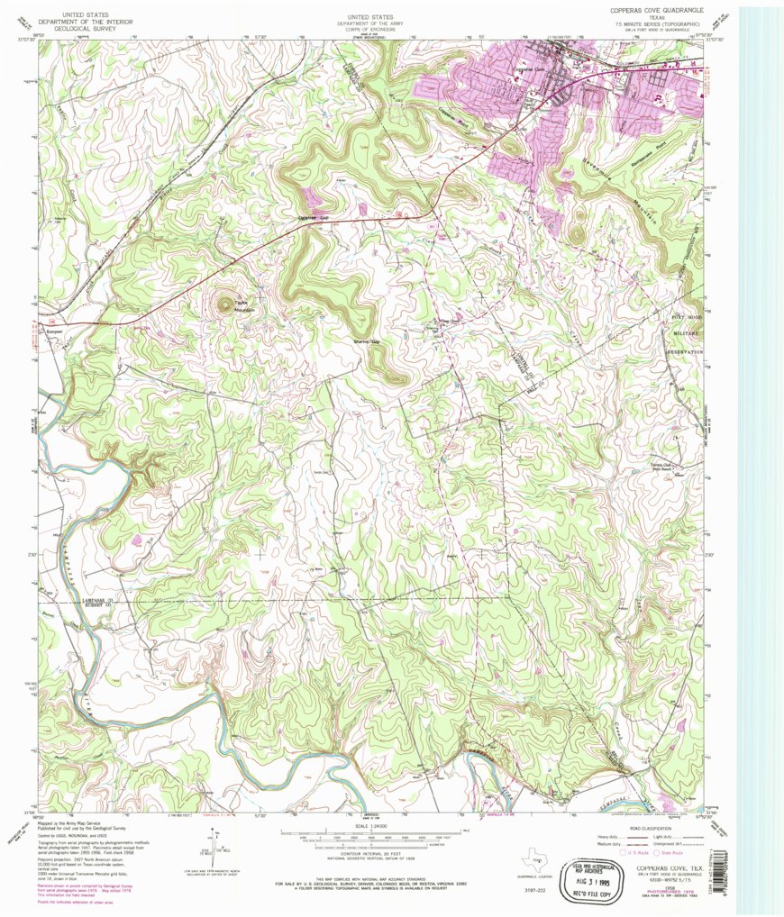 Copperas Cove, TX (1958, 24000-Scale) Map by United States Geological ...