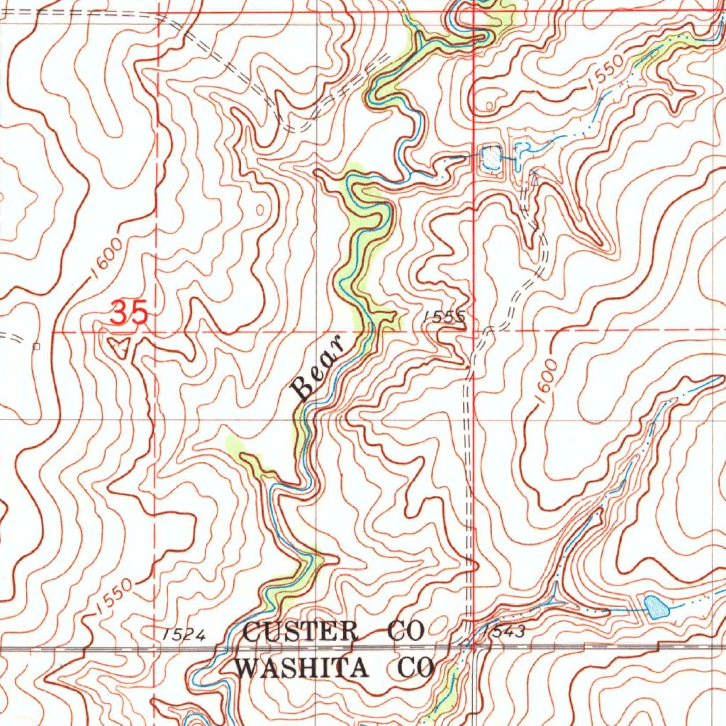 Corn, OK (1983, 24000-Scale) Map by United States Geological Survey ...