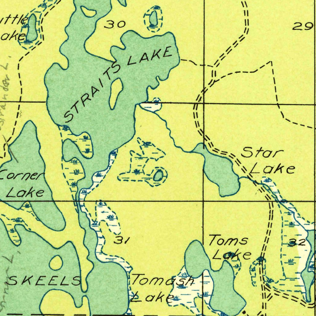 Corner Lake, MI (1931, 31680-Scale) Map by United States Geological ...