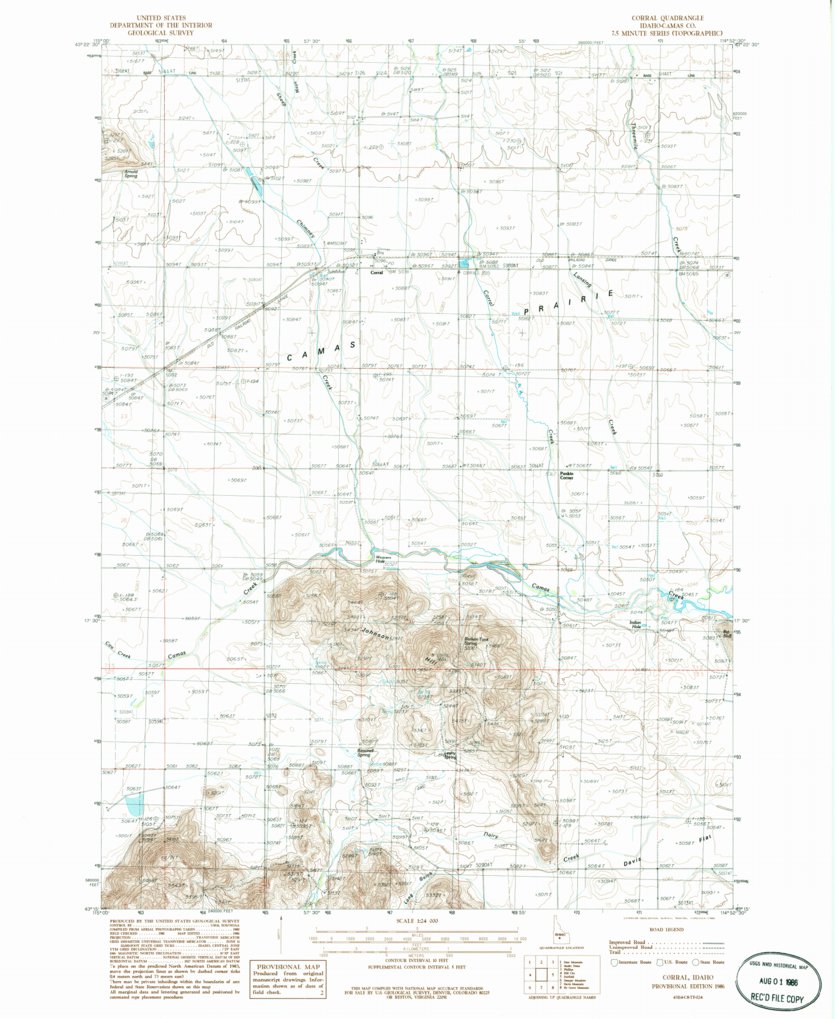 Corral, ID (1986, 24000-Scale) Map by United States Geological Survey ...