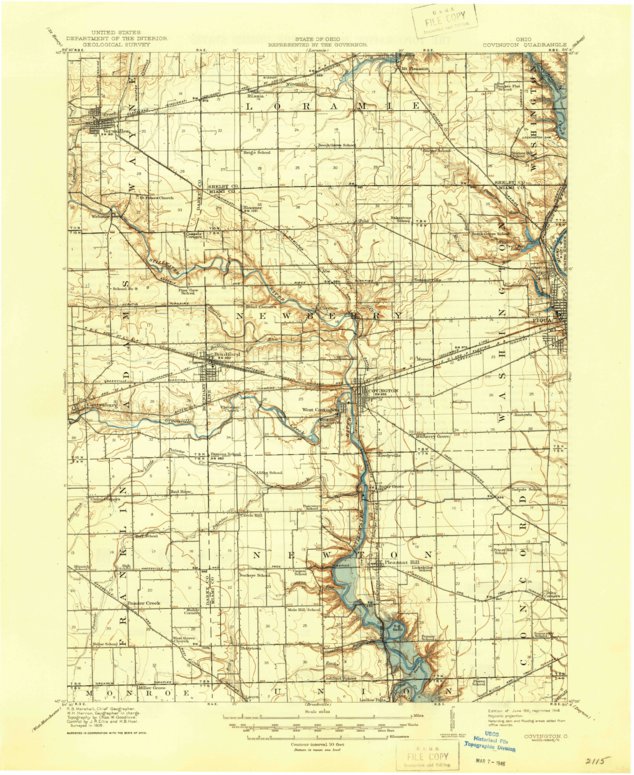 Covington, OH (1911, 62500-Scale) Map by United States Geological ...