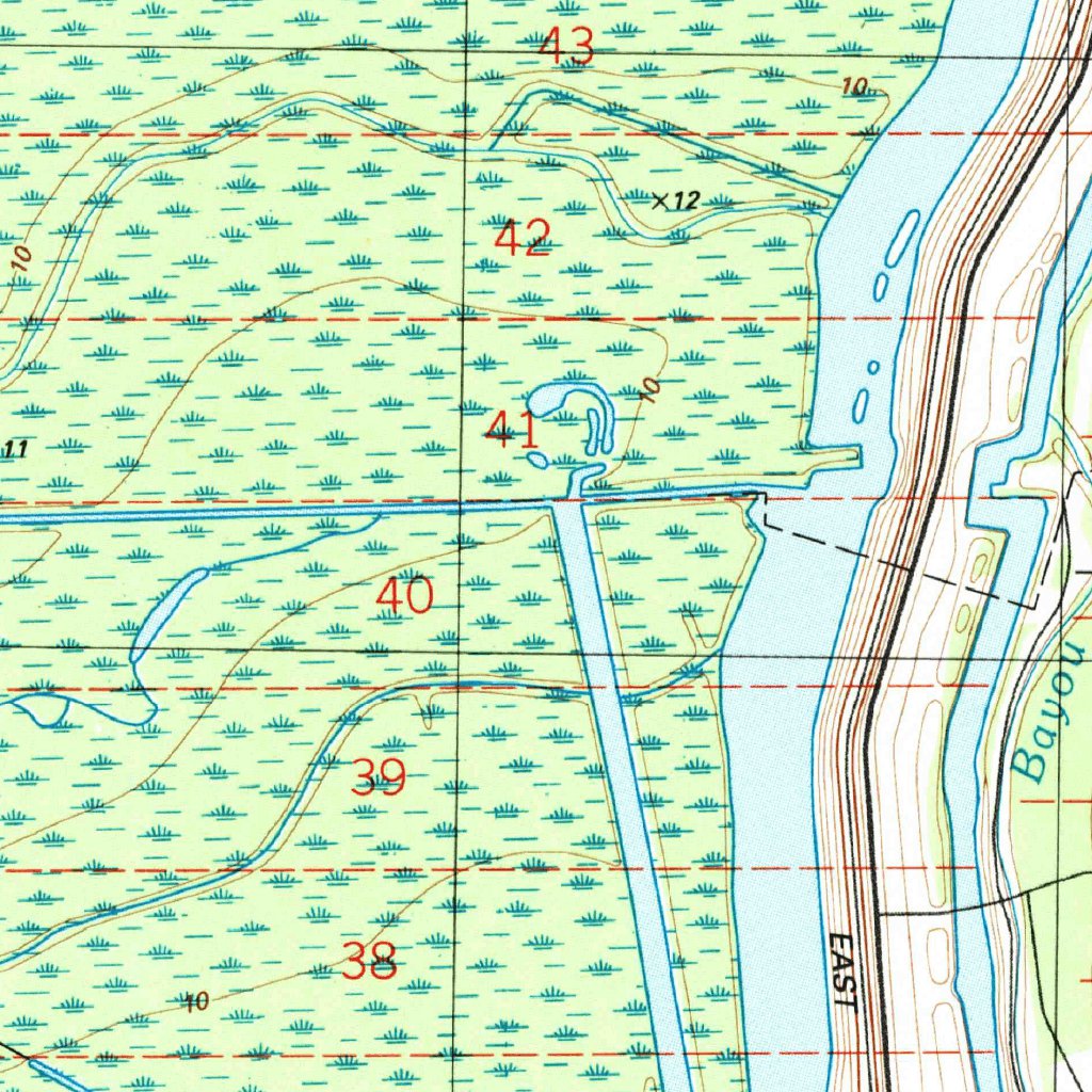 Cow Bayou, LA (1992, 24000-Scale) Map by United States Geological ...