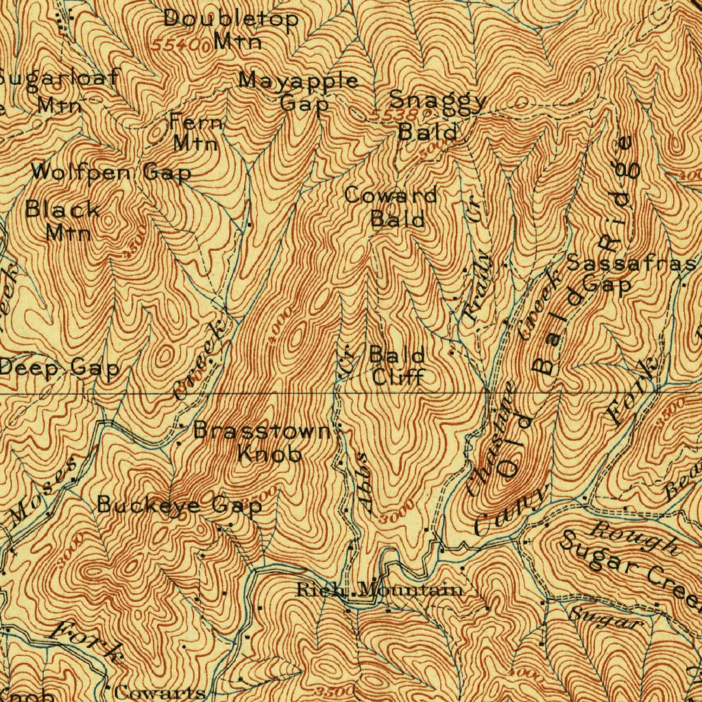 Cowee, NC-SC-GA (1907, 125000-Scale) Map by United States Geological ...