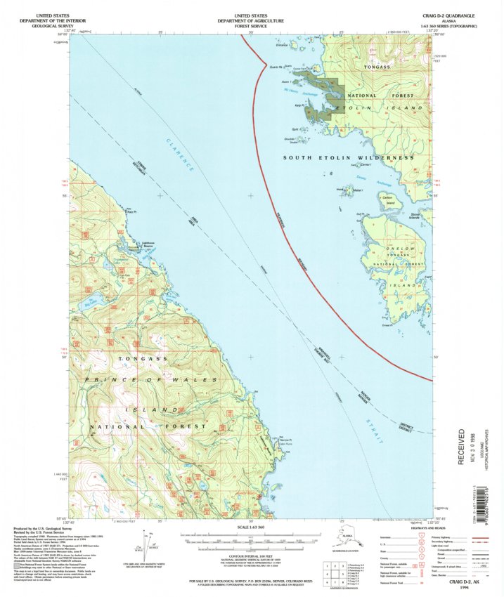 Craig D-2, AK (1994, 63360-Scale) Map by United States Geological ...
