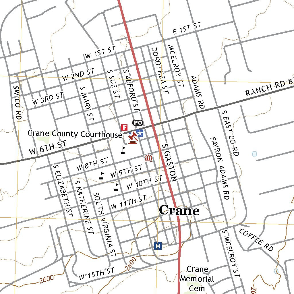 Crane, TX (2022, 24000-Scale) Map by United States Geological Survey ...