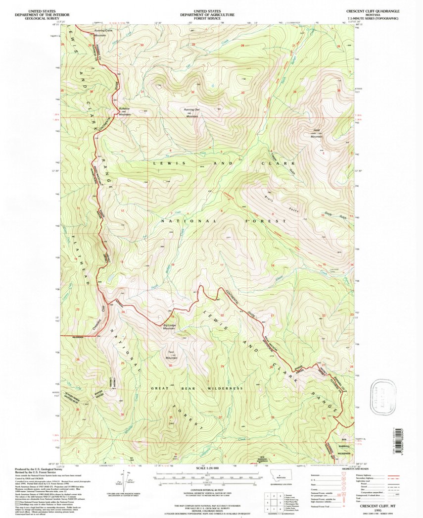 Crescent Cliff, MT (1995, 24000-Scale) Map by United States Geological ...