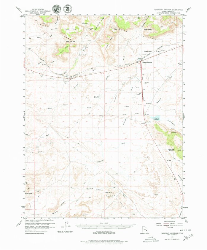Crescent Junction, UT (1958, 62500-Scale) Map by United States ...