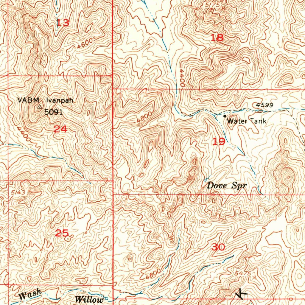 Crescent Peak, NV-CA (1956, 62500-Scale) Map by United States ...
