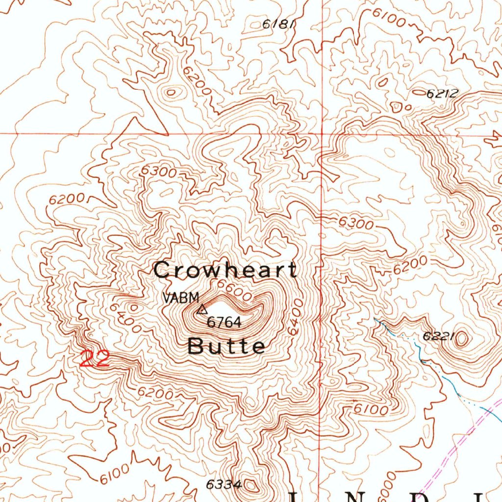 Crowheart Butte, WY (1952, 24000-Scale) Map by United States Geological ...