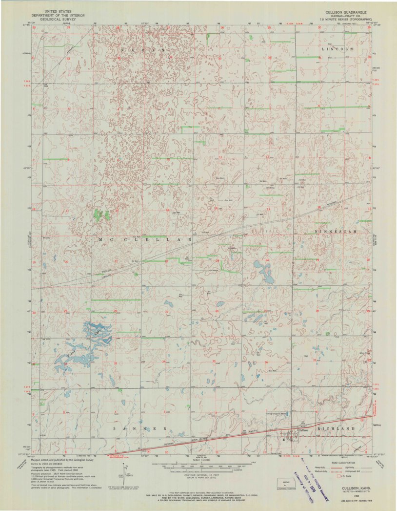 Cullison, KS (1968, 24000-Scale) Map by United States Geological Survey ...