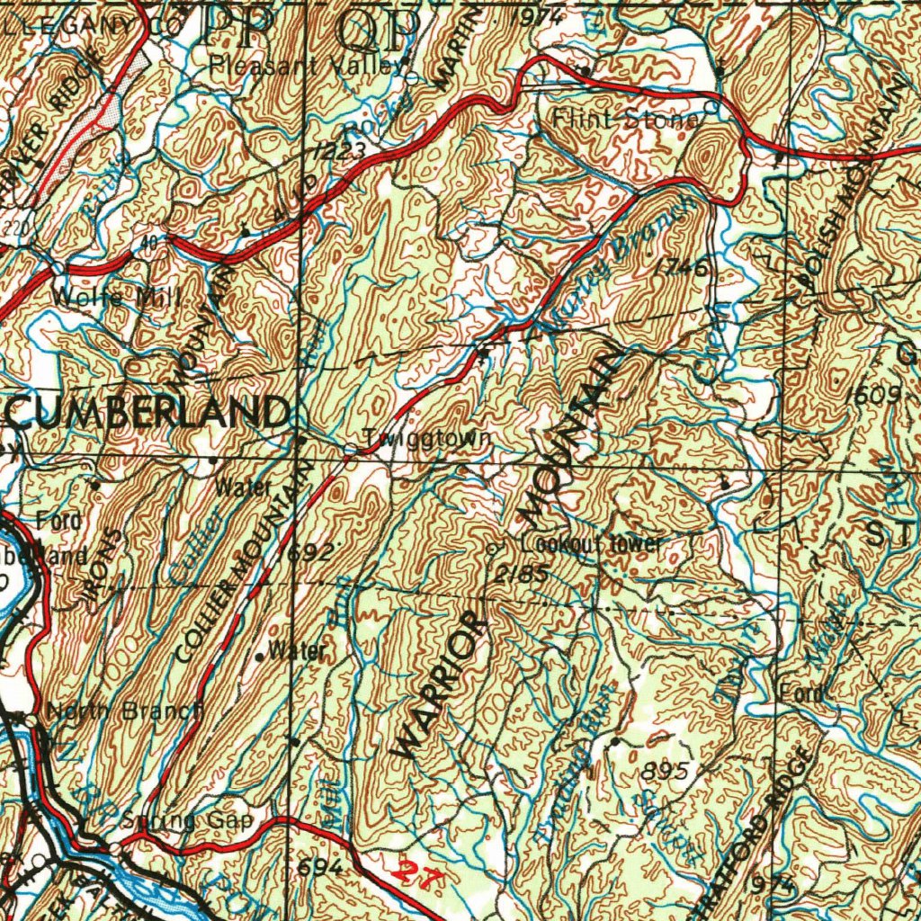 Cumberland, MD-WV-PA-VA (1956, 250000-Scale) Map by United States ...