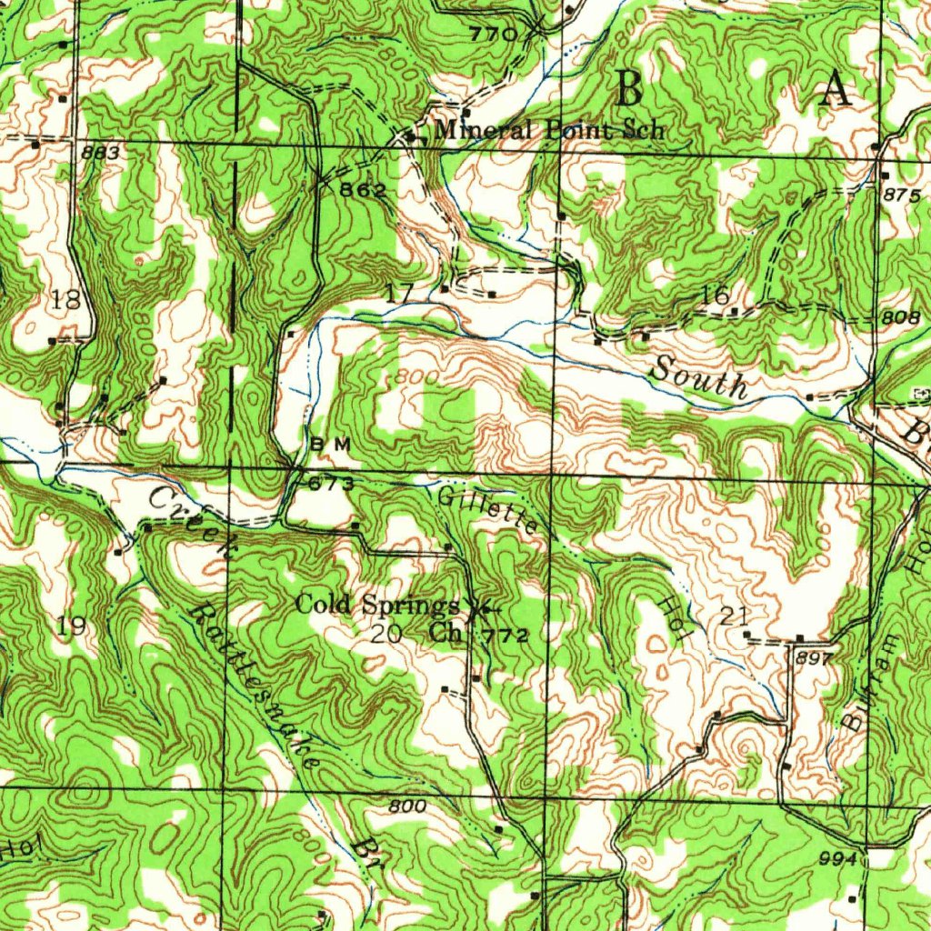 Cureall, MO (1944, 62500-Scale) Map by United States Geological Survey ...
