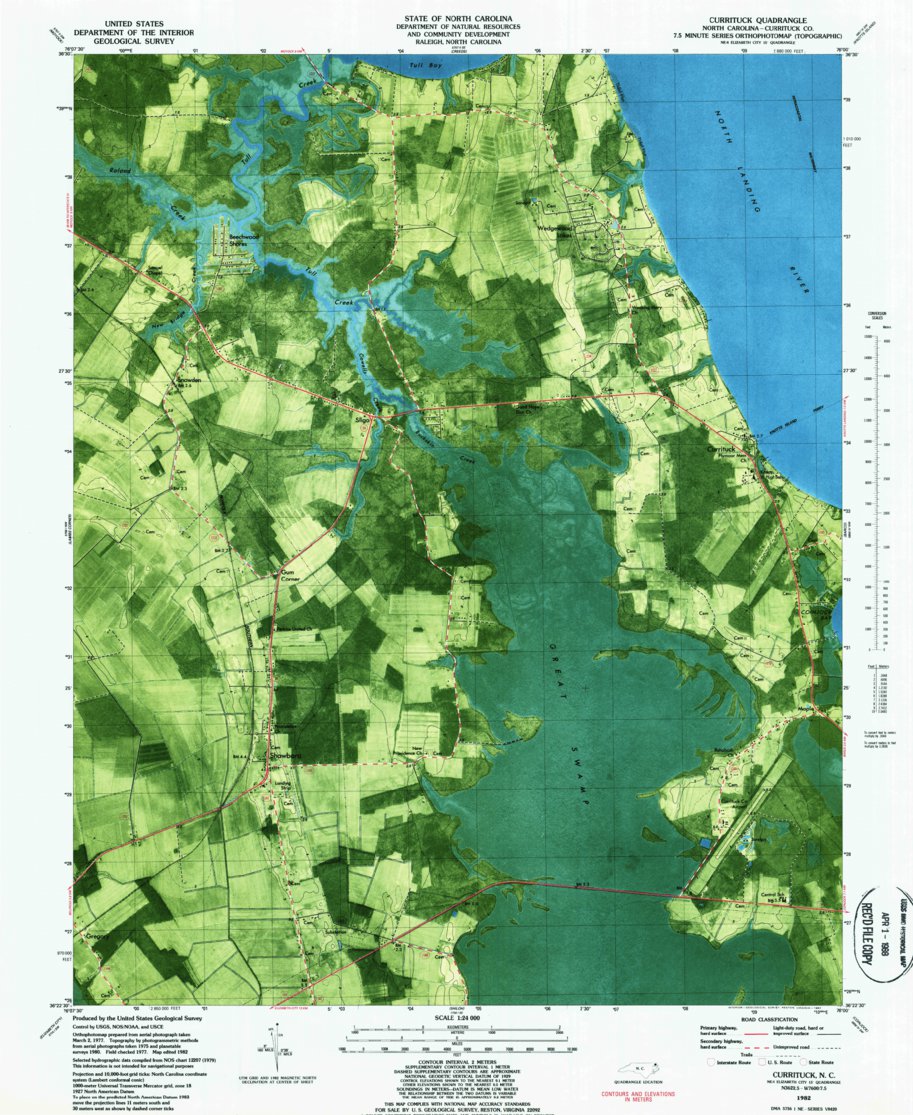 Currituck, NC (1982, 24000-Scale) Map by United States Geological ...