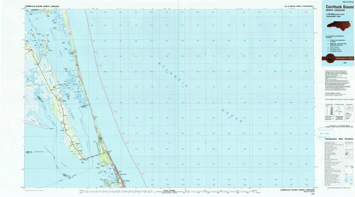 Currituck Sound, NC (1985, 100000-Scale) Map by United States ...