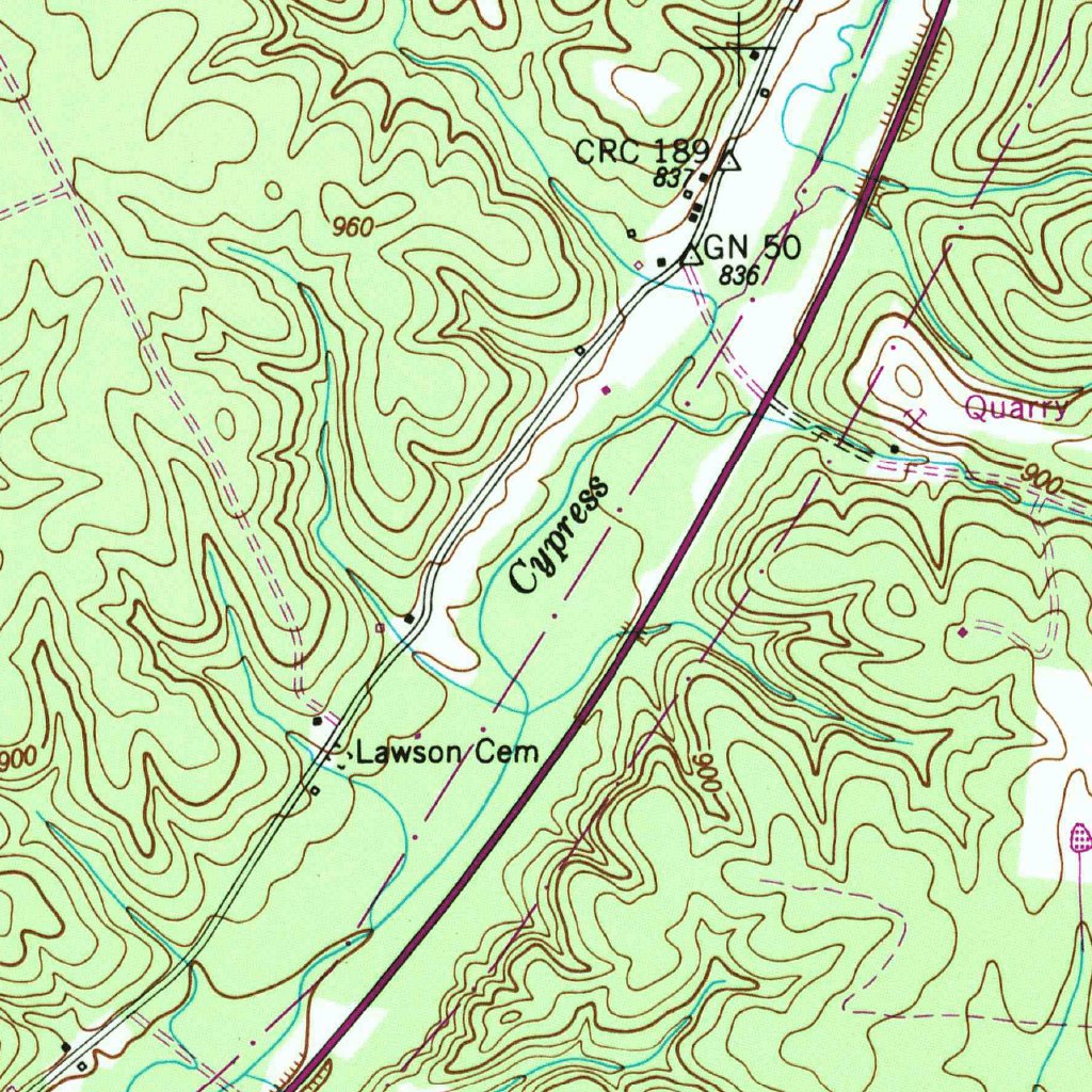 Cypress Inn, TN-AL (1951, 24000-Scale) Map by United States Geological ...