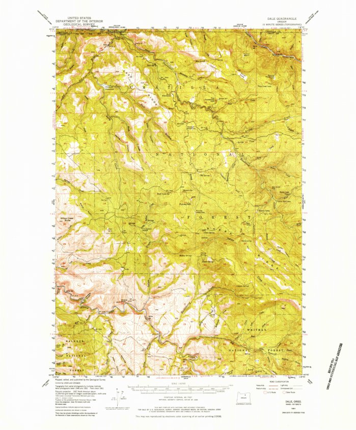 Dale, OR (1951, 62500-Scale) Map by United States Geological Survey ...