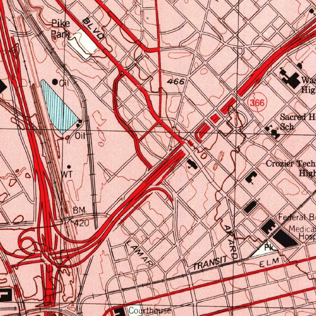 Dallas, TX (1995, 24000-Scale) Map by United States Geological Survey ...