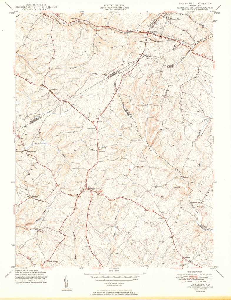 Damascus, MD (1950, 24000-Scale) Map by United States Geological Survey ...