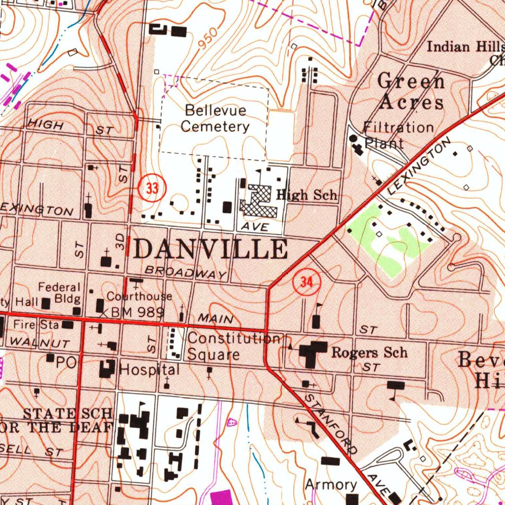 Danville, KY (1967, 24000-Scale) Map by United States Geological Survey ...