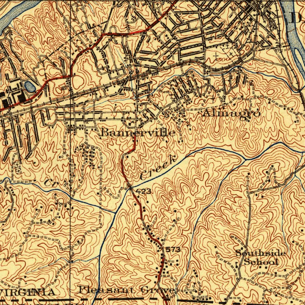 Danville, VA-NC (1925, 62500-Scale) Map by United States Geological ...