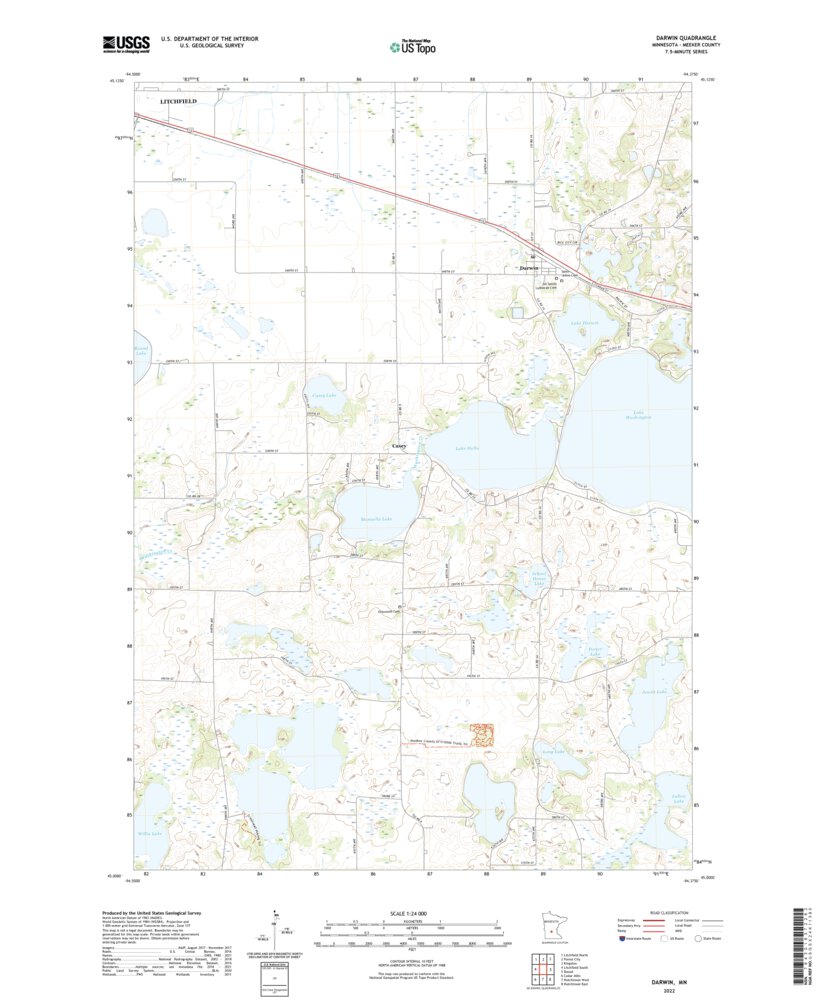 Darwin, MN (2022, 24000-Scale) Map by United States Geological Survey ...
