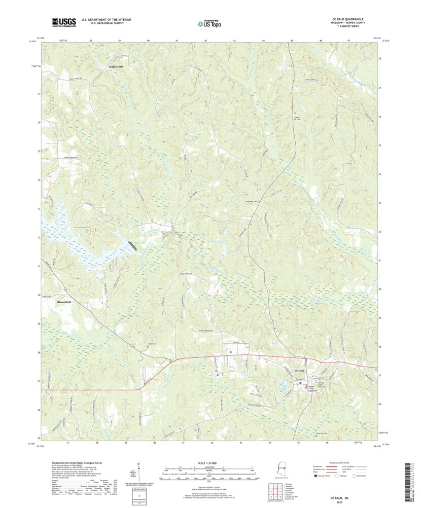 De Kalb, MS (2020, 24000-Scale) Map by United States Geological Survey ...