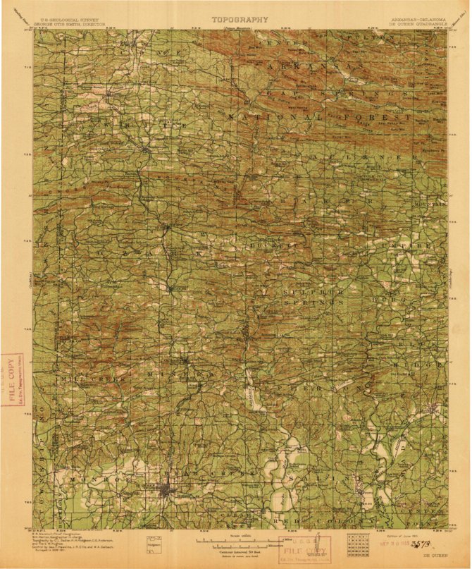 De Queen, AR-OK (1913, 125000-Scale) Map by United States Geological ...