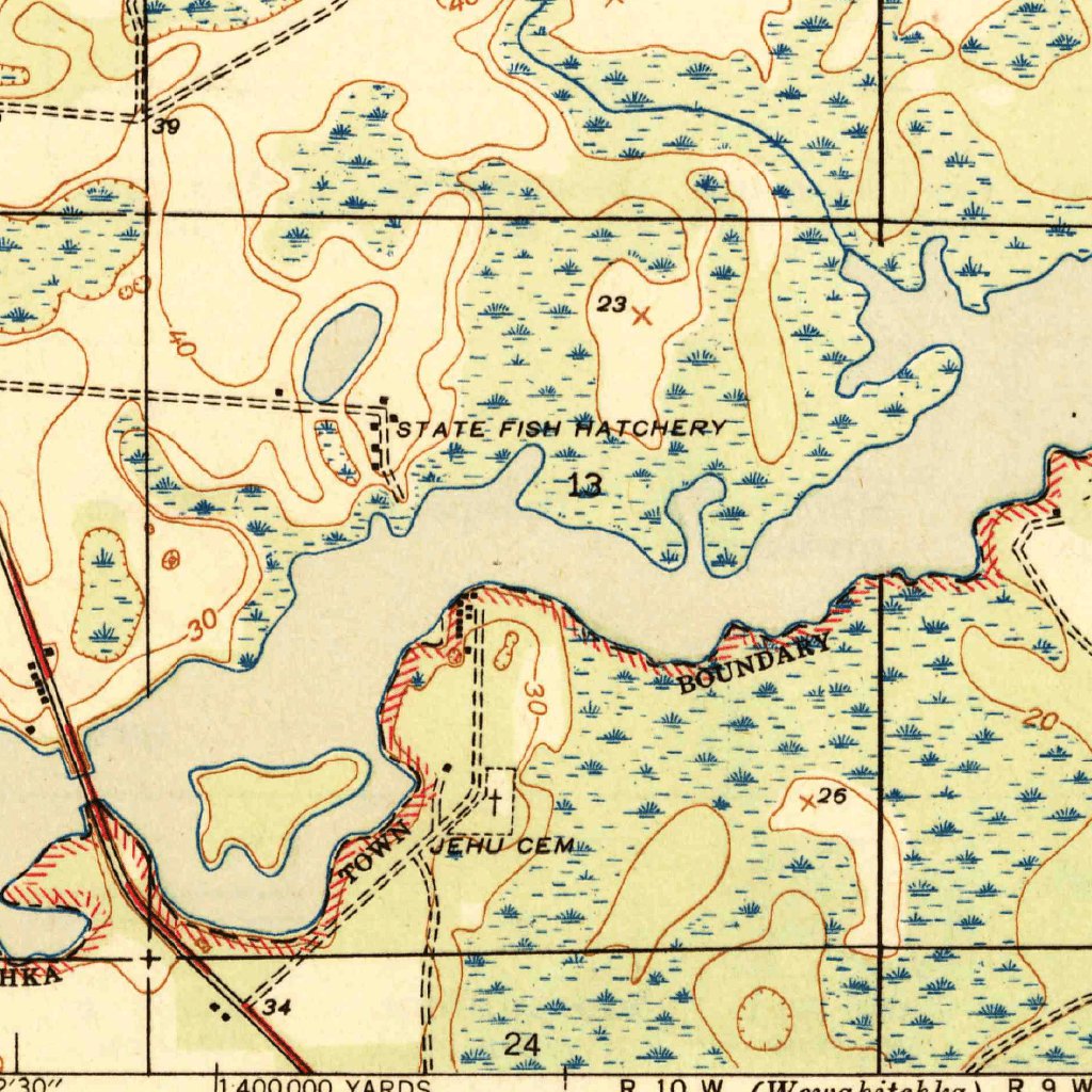 Dead Lakes, FL (1945, 31680-Scale) Map by United States Geological ...