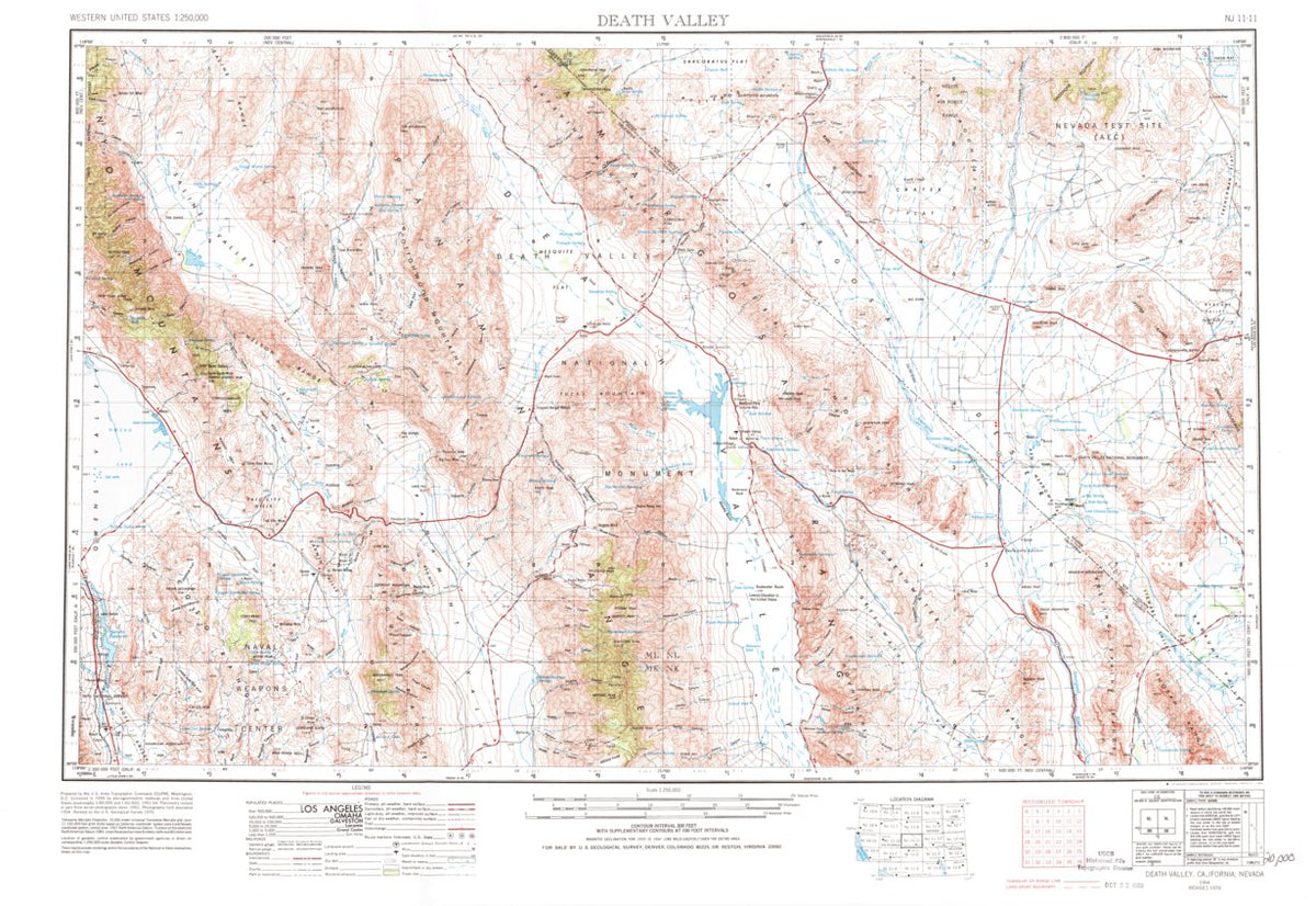 Death Valley, CA-NV (1954, 250000-Scale) Map by United States ...